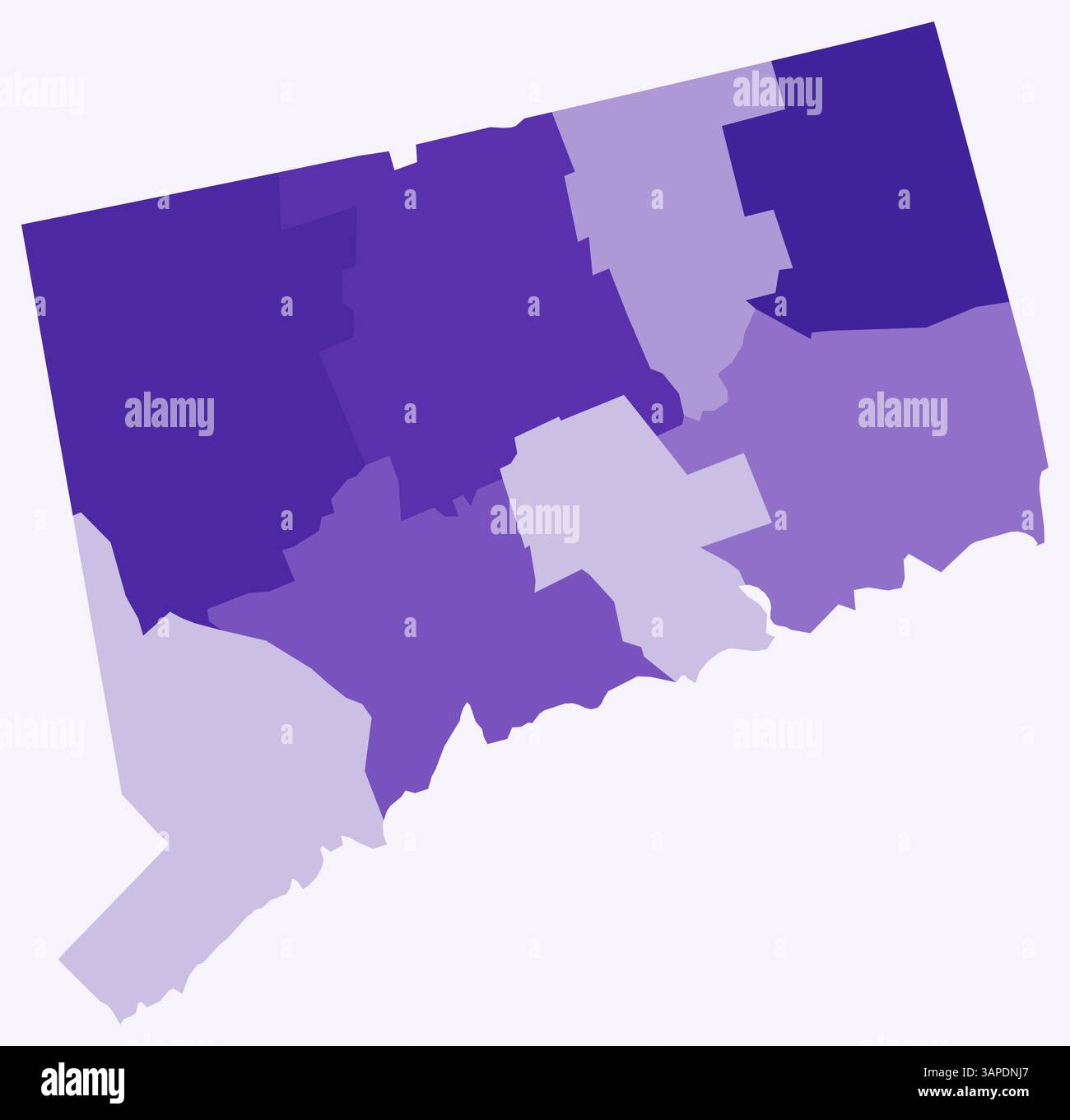 Map of Connecticut with counties. Just a simple state border map with ...
