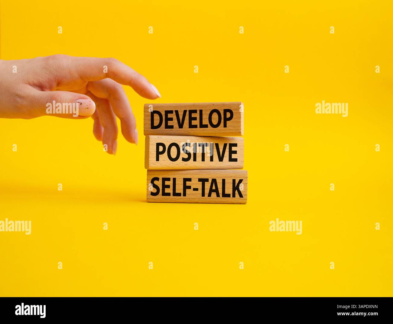 Develop positive self-talk symbol. Concept words Develop positive self ...