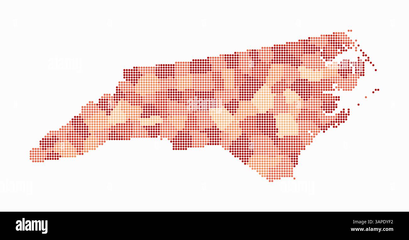 North Carolina dotted map. Digital style map of the state on white ...