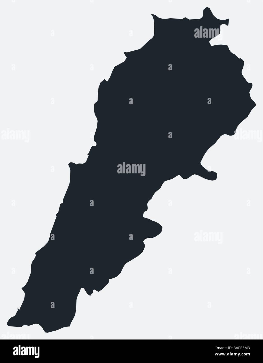 Lebanon map. Just a simple border map. Shape of the country. Flat blank ...