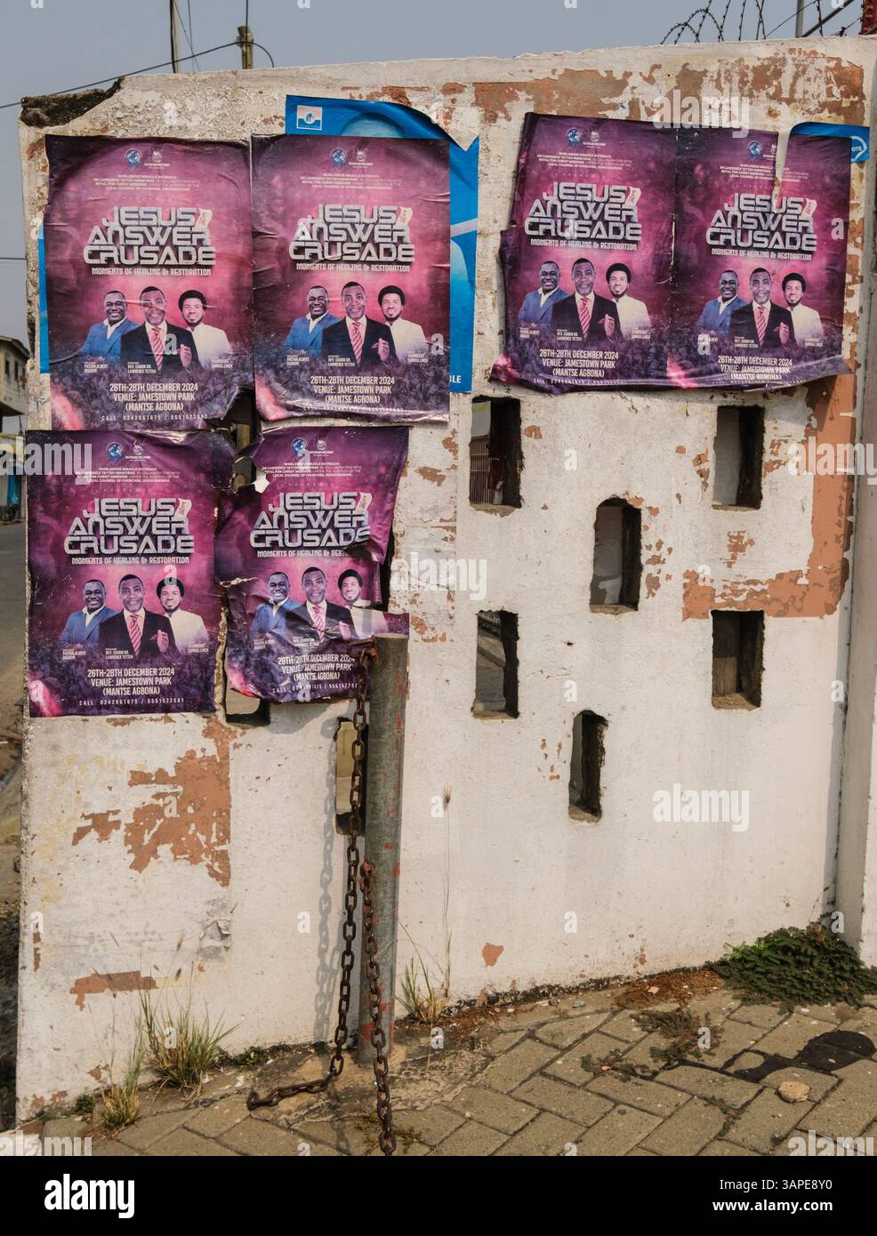 Accra, Ghana. Posters Announcing a Religious Crusade Stock Photo - Alamy