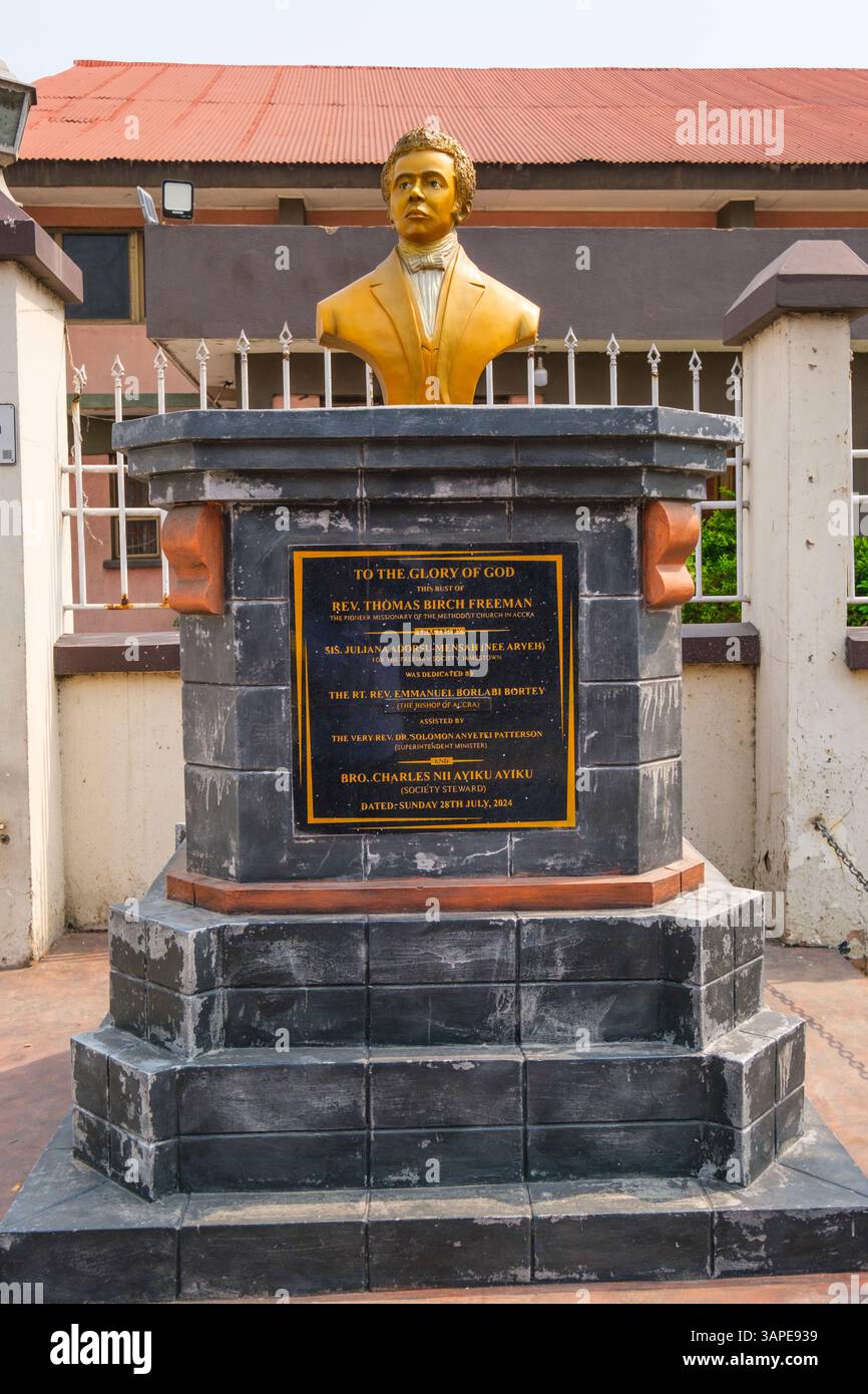 Accra, Ghana. Jamestown Monument to the Rev. Thomas Birch Freeman, Methodist Missionary to Accra ...