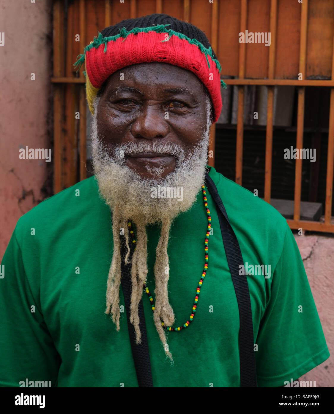 Accra, Ghana, Jamestown District. Portrait of an Elderly Rastafarian ...