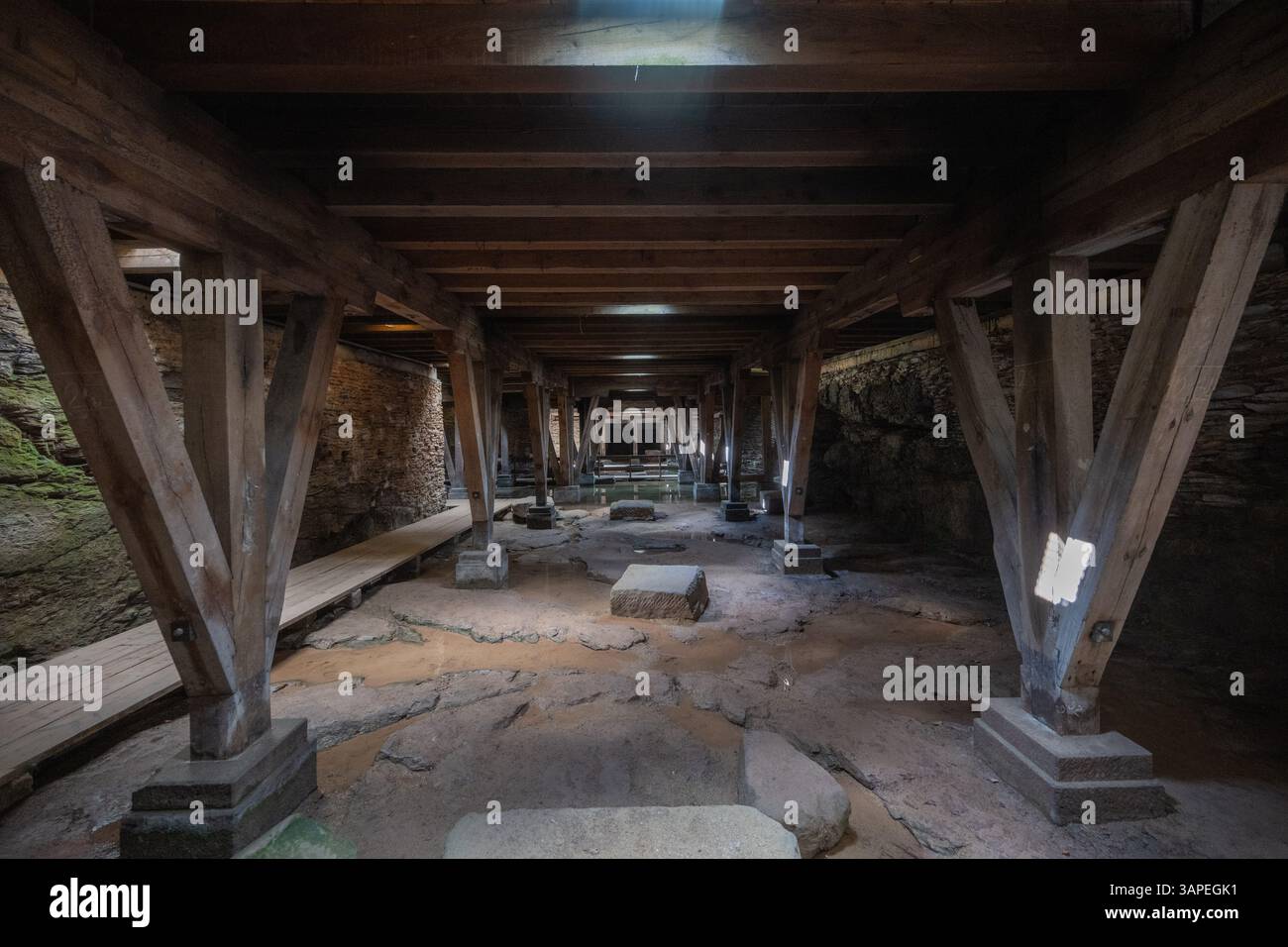Trier, Germany. 14th Apr, 2025. The photo shows the basement of the ...