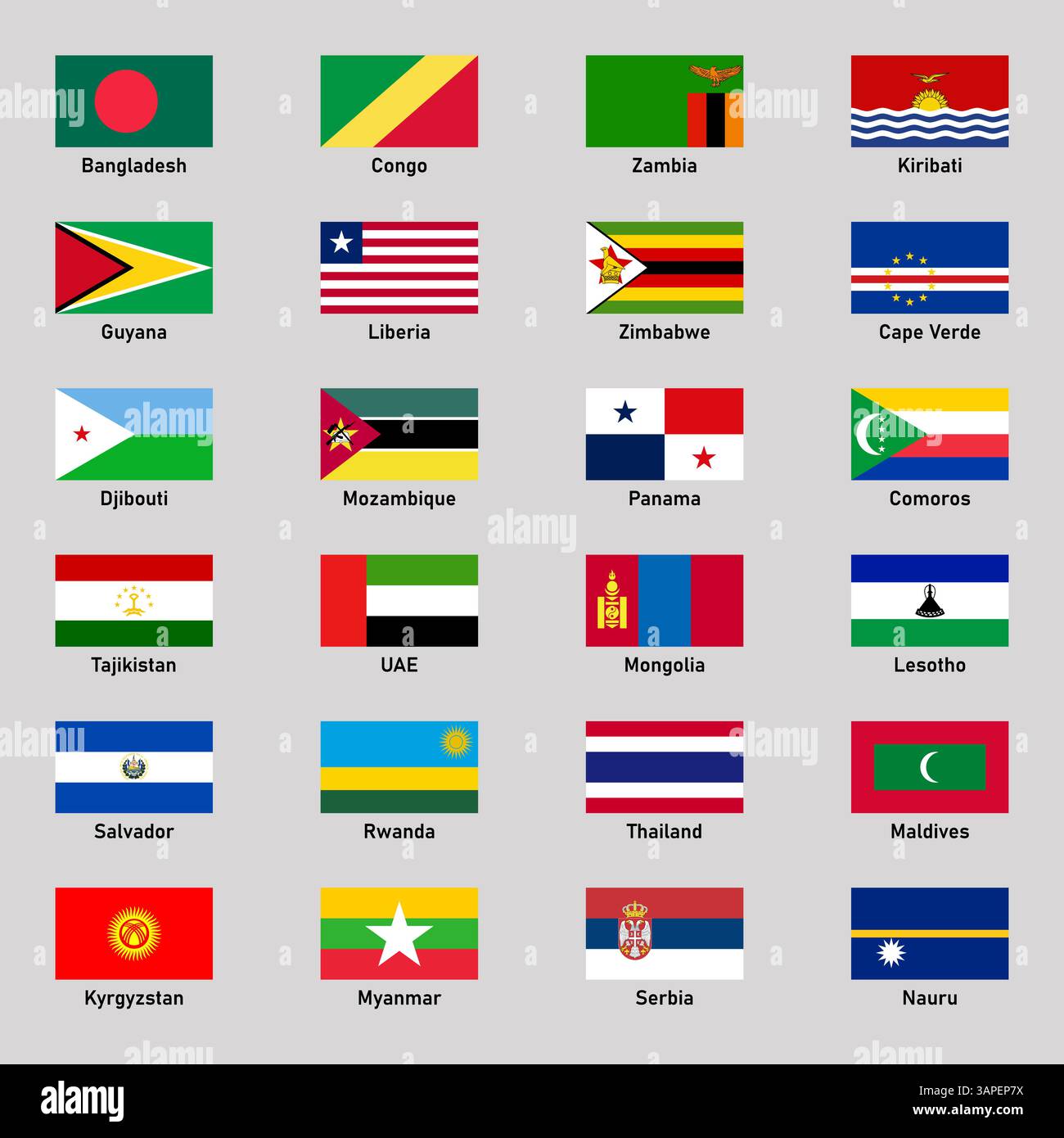 Set of flags of different regions countries in flat style Stock Vector ...