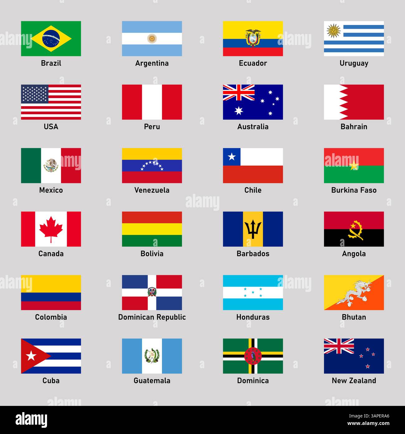 Set of flags of different american countries in flat style Stock Vector ...