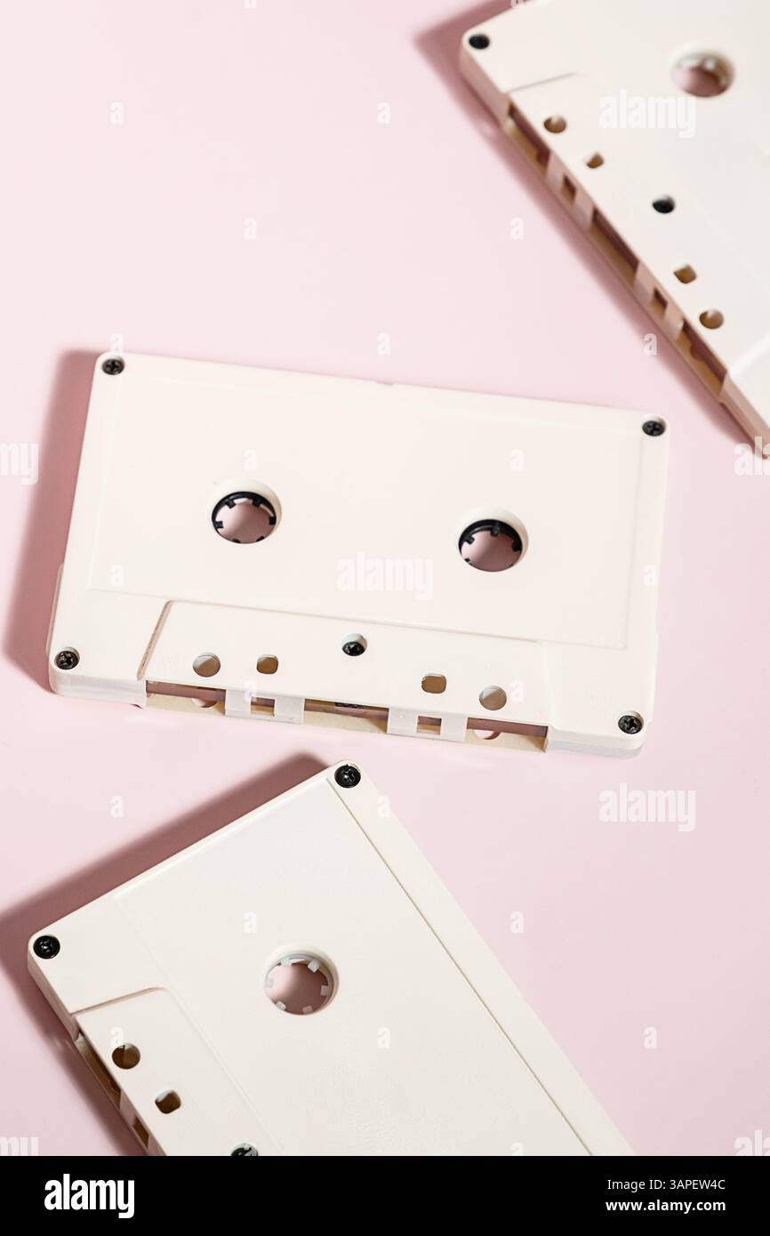 Pastel Color Audio Cassette Tapes. Retro Music Recording Technology of ...