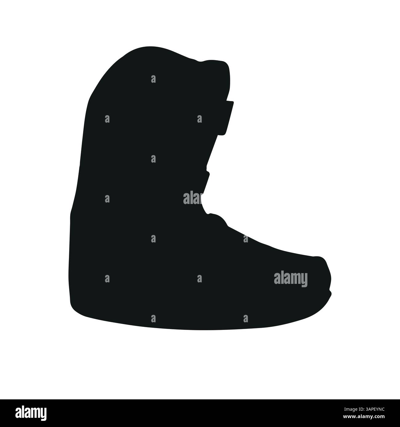 Vector hand drawn snowboard boot silhouette isolated on white ...