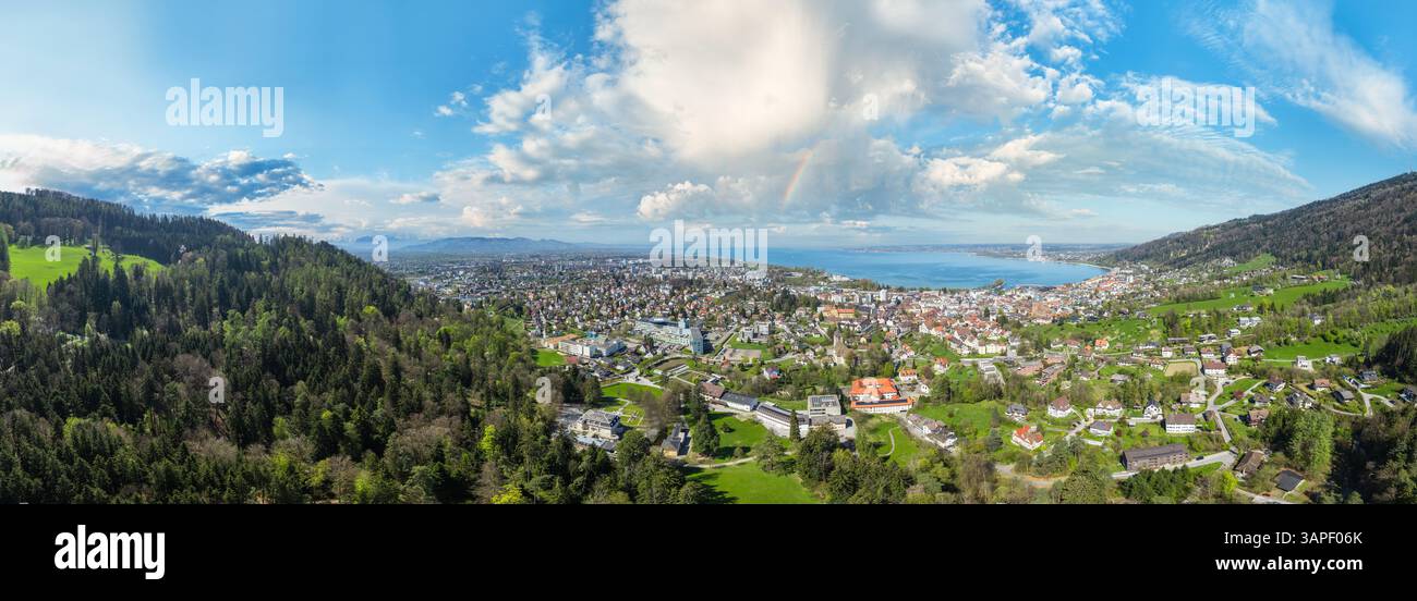 aerial photo of the city of Bregenz at Lake Constance in the state of ...