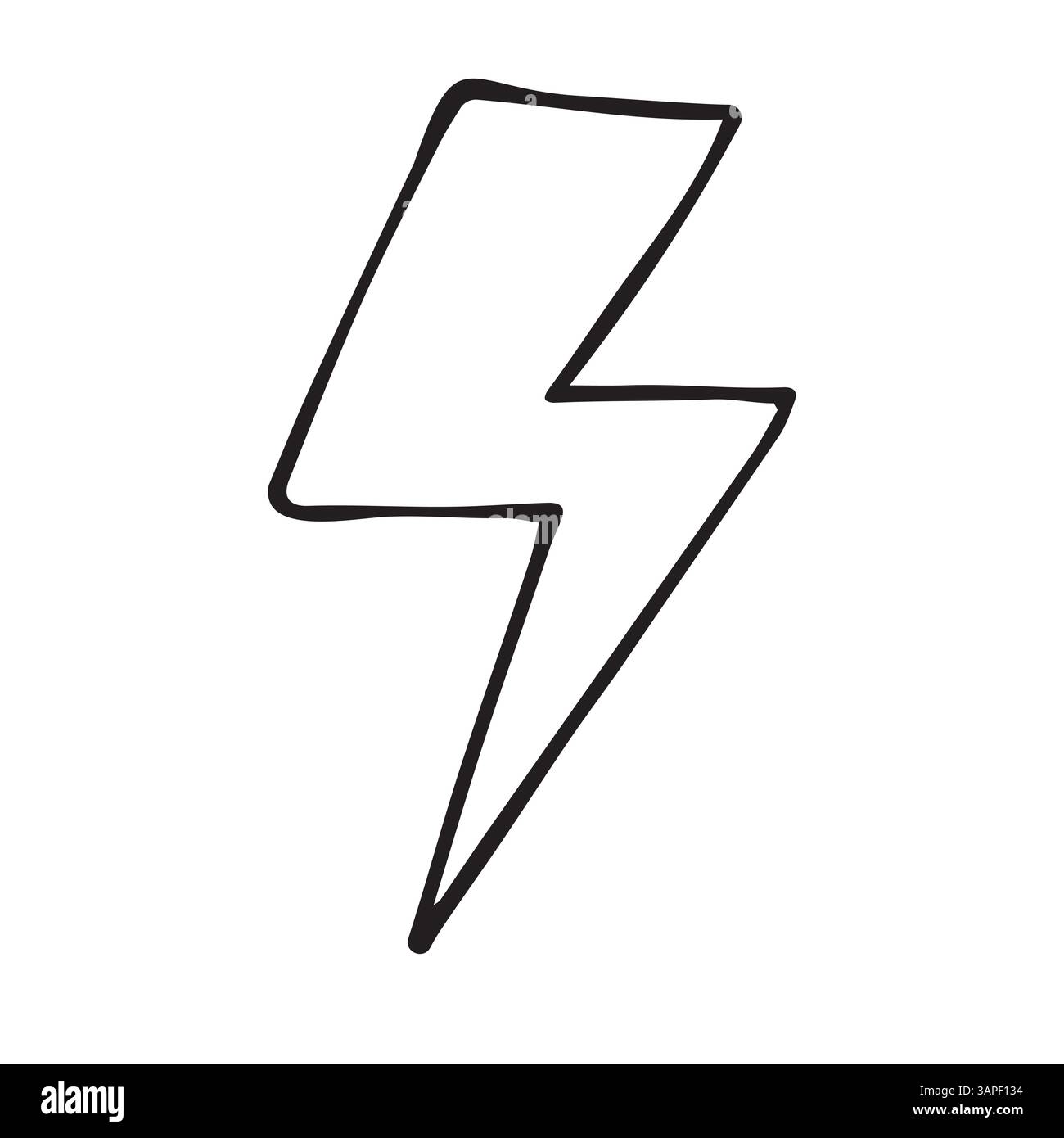Vector hand drawn sketch doodle outline thunder isolated on white ...