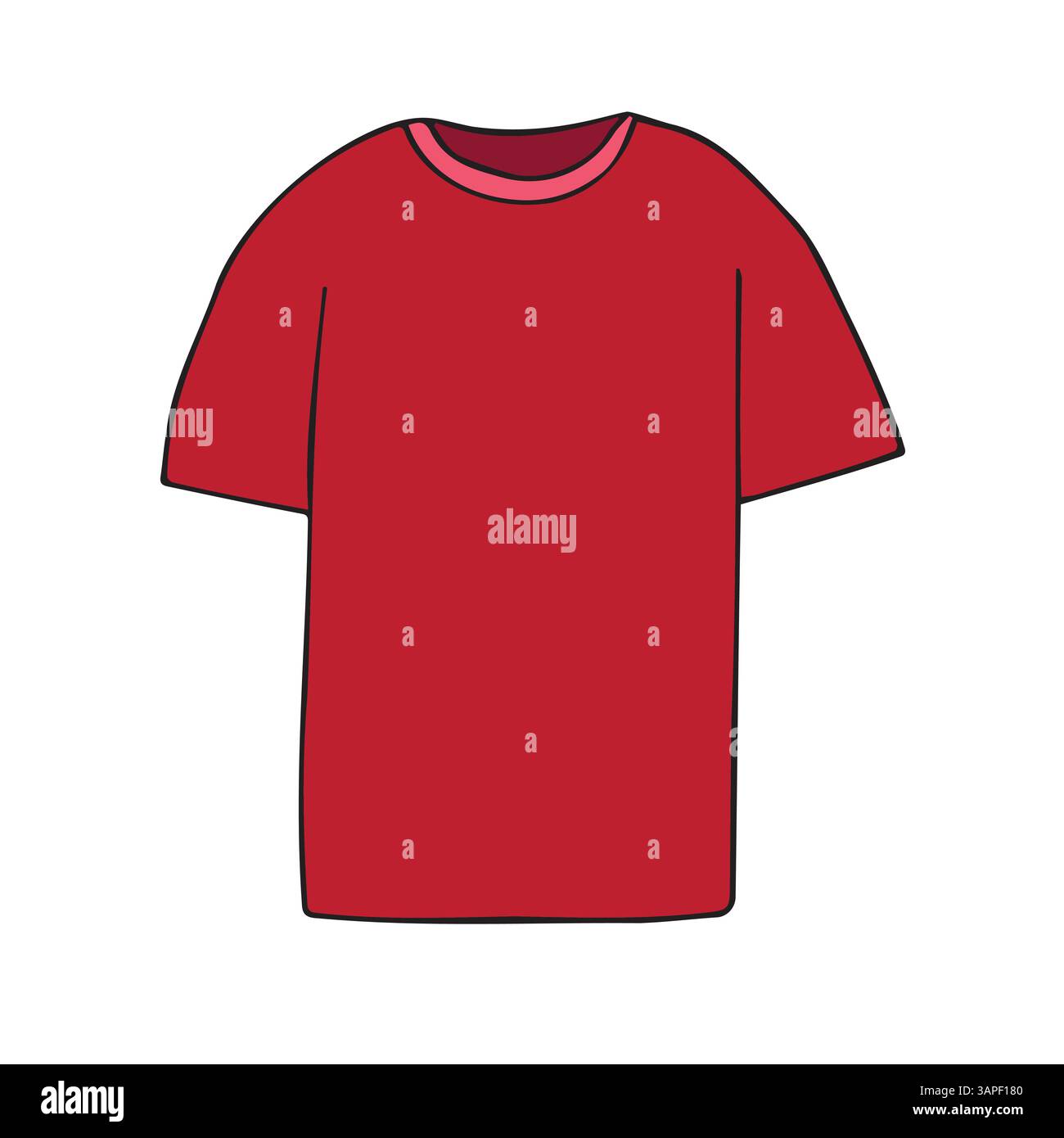 Vector hand drawn sketch doodle red t-shirt isolated on white ...