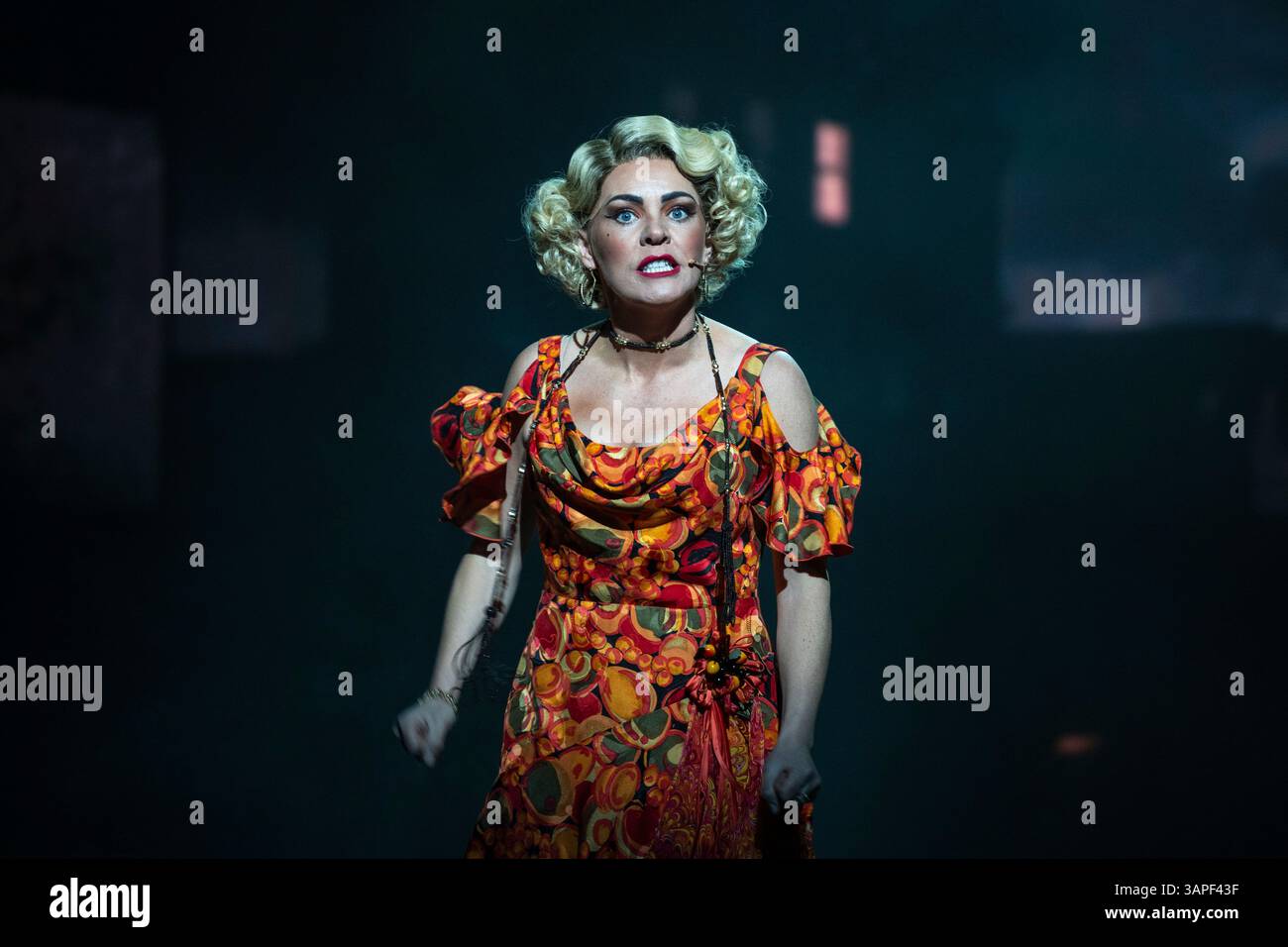 London, UK. 16 April 2025. Rachel Tucker as Myrtle Wilson at a ...