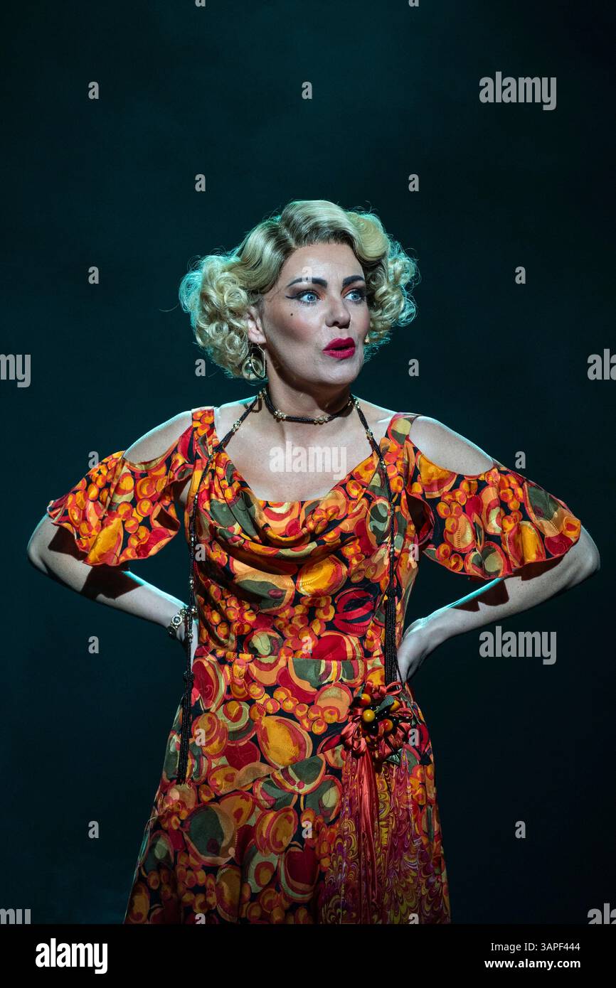 London, UK. 16 April 2025. Rachel Tucker as Myrtle Wilson at a ...
