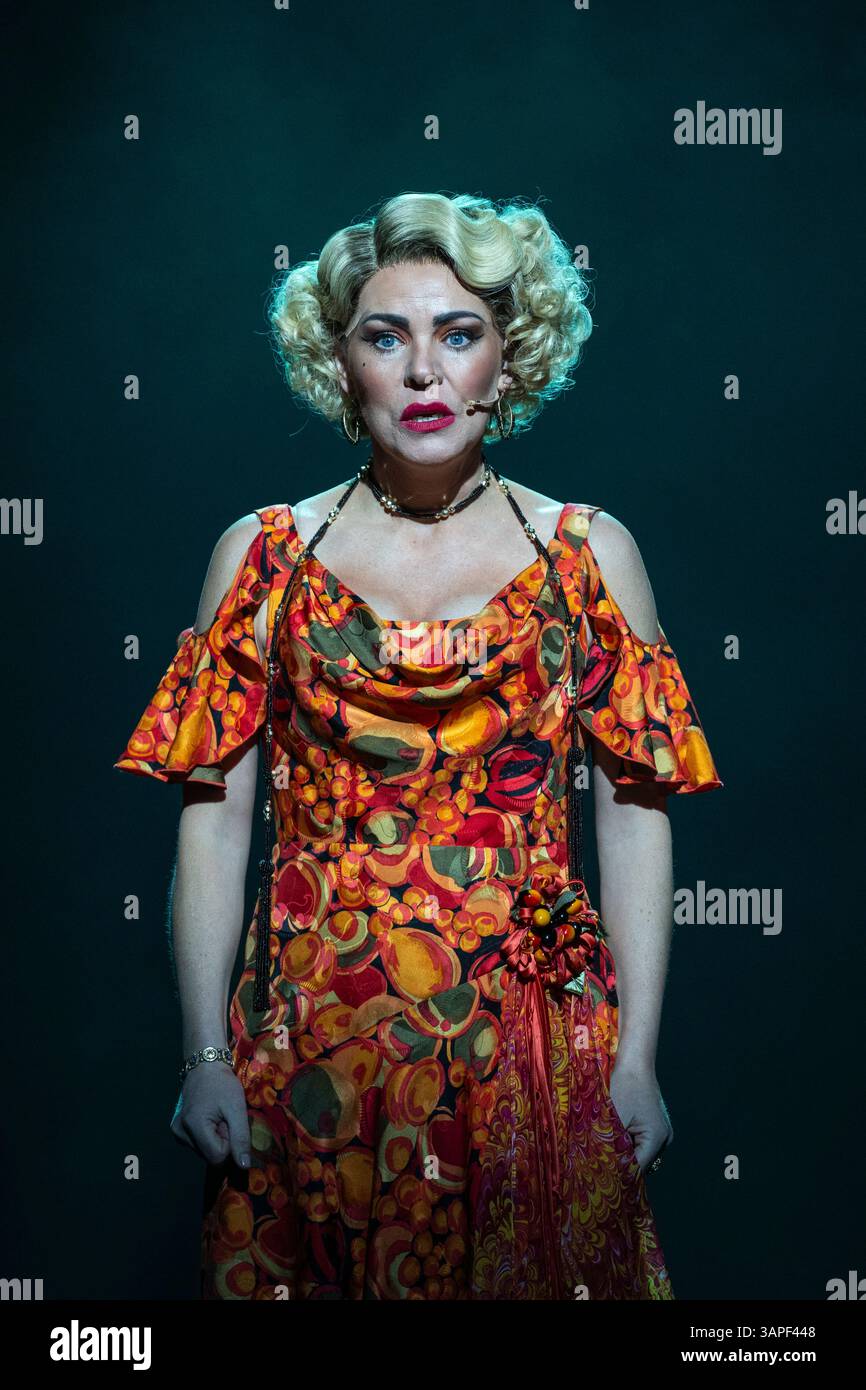 London, UK. 16 April 2025. Rachel Tucker as Myrtle Wilson at a ...
