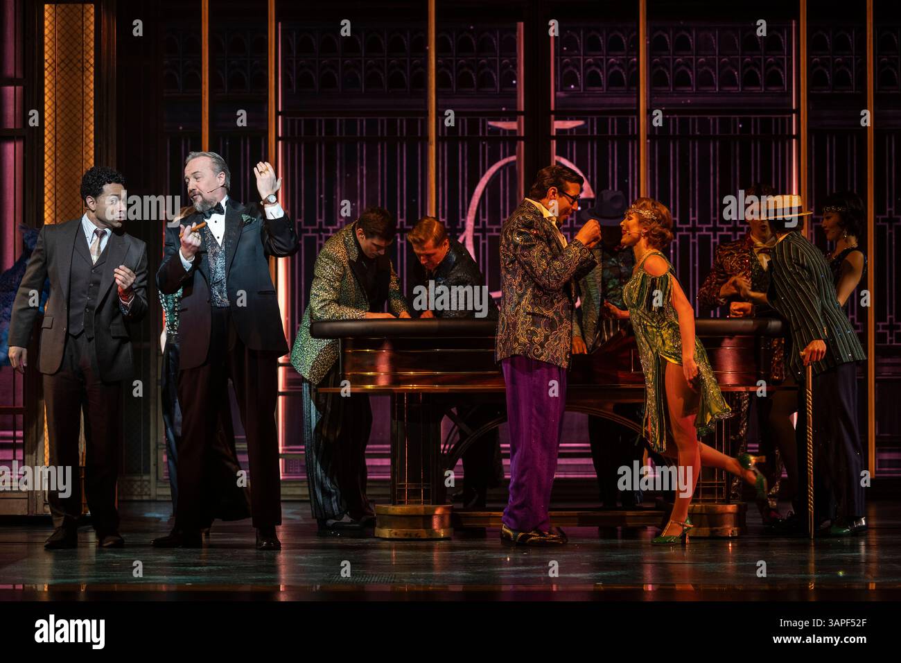 London, UK. 16 April 2025. (L) Corbin Bleu as Nick Carraway and (2L ...