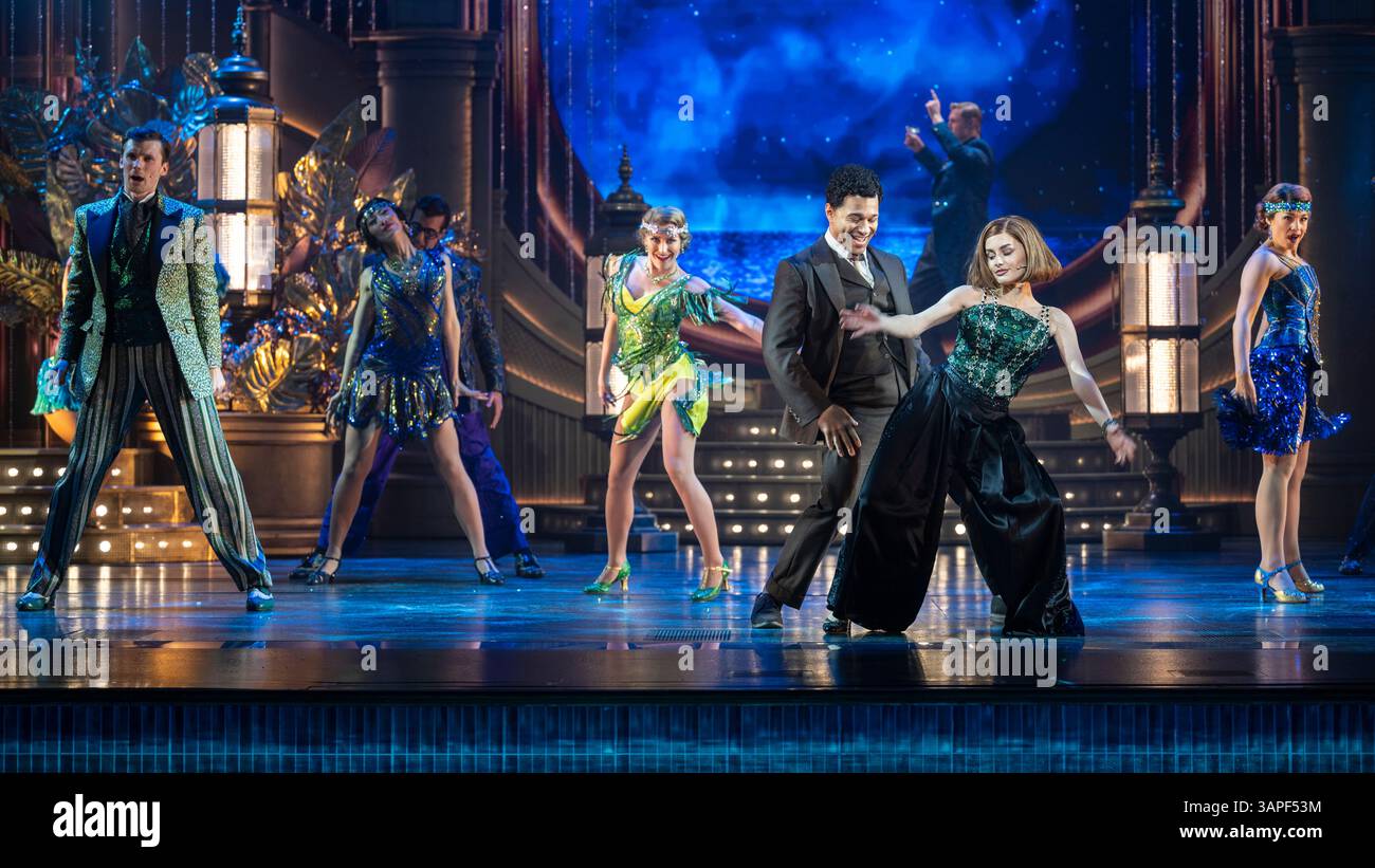 London, UK. 16 April 2025. (C) Corbin Bleu as Nick Carraway and (2R ...
