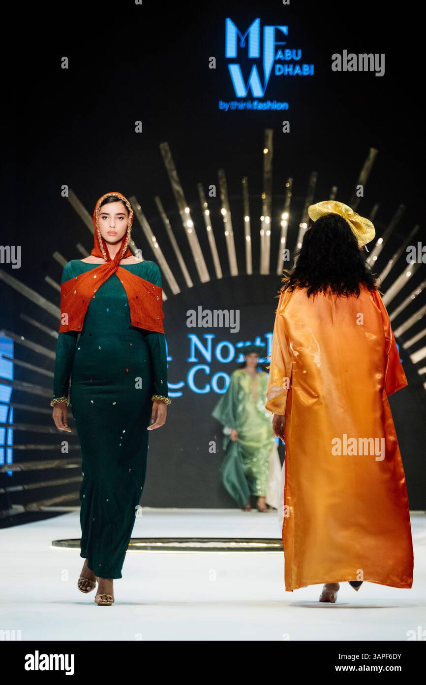 Abu Dhabi, United Arab Emirates. 15th Apr, 2025. Models seen on the ...