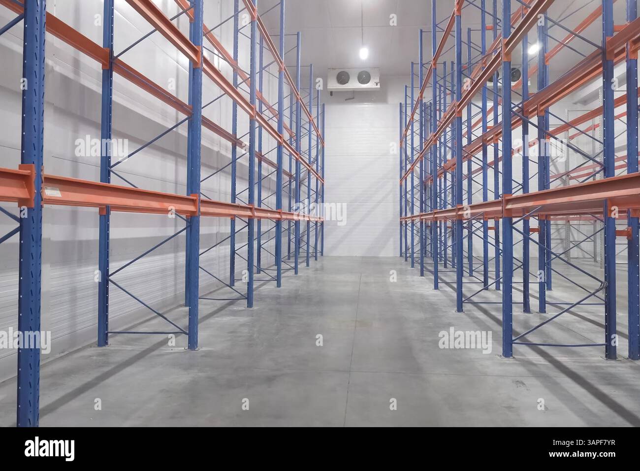 Empty racks in a new building under construction Stock Photo - Alamy