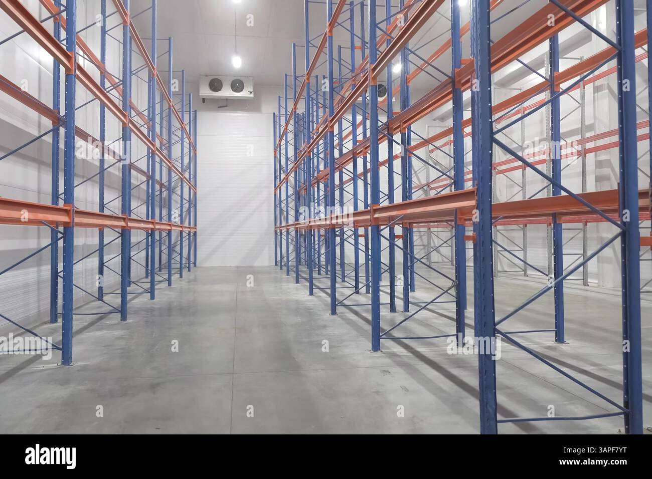 Empty racks in a new building under construction Stock Photo - Alamy