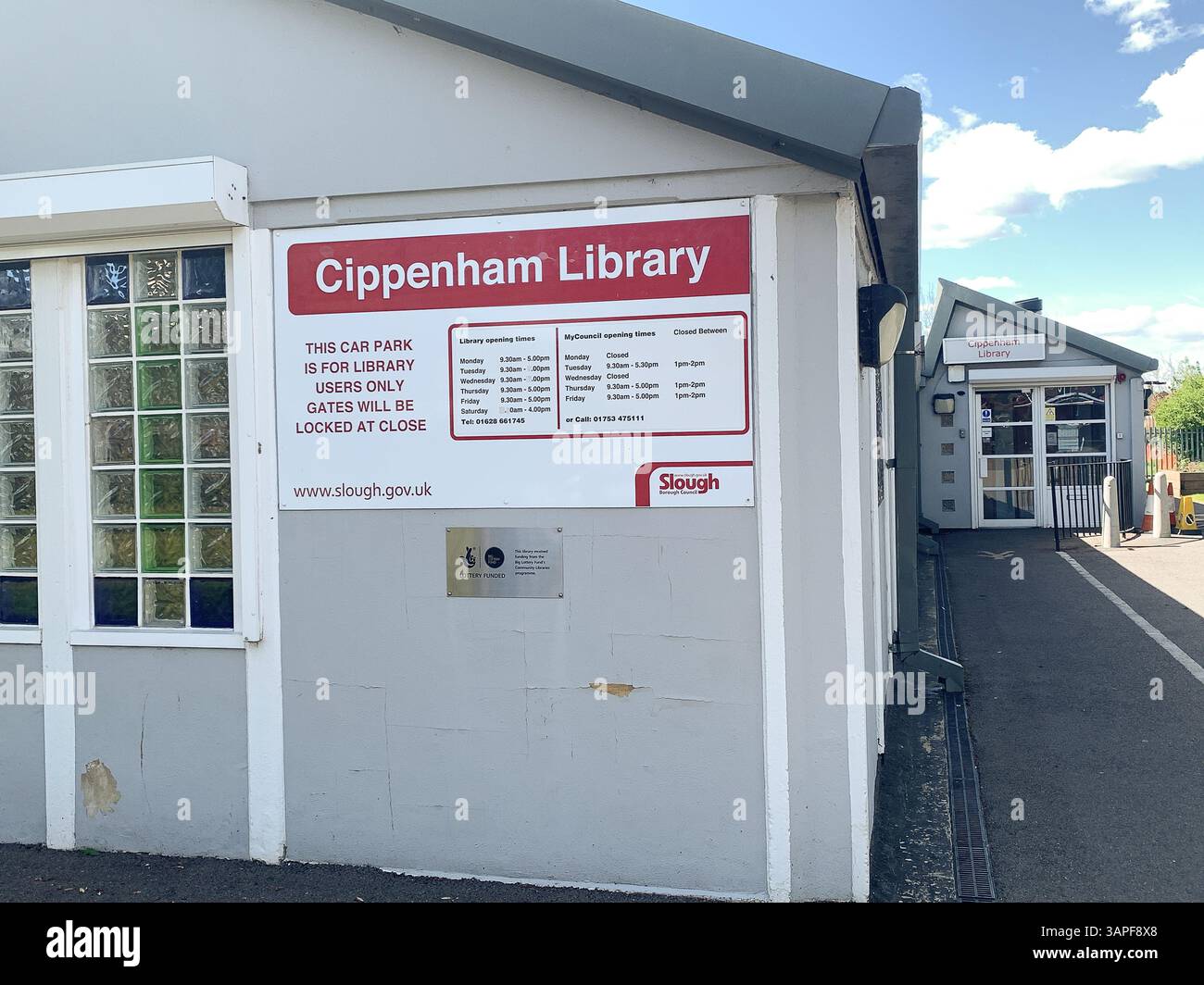 Slough, UK. 16th April, 2025. Cippenham Library in Cippenham, Slough ...