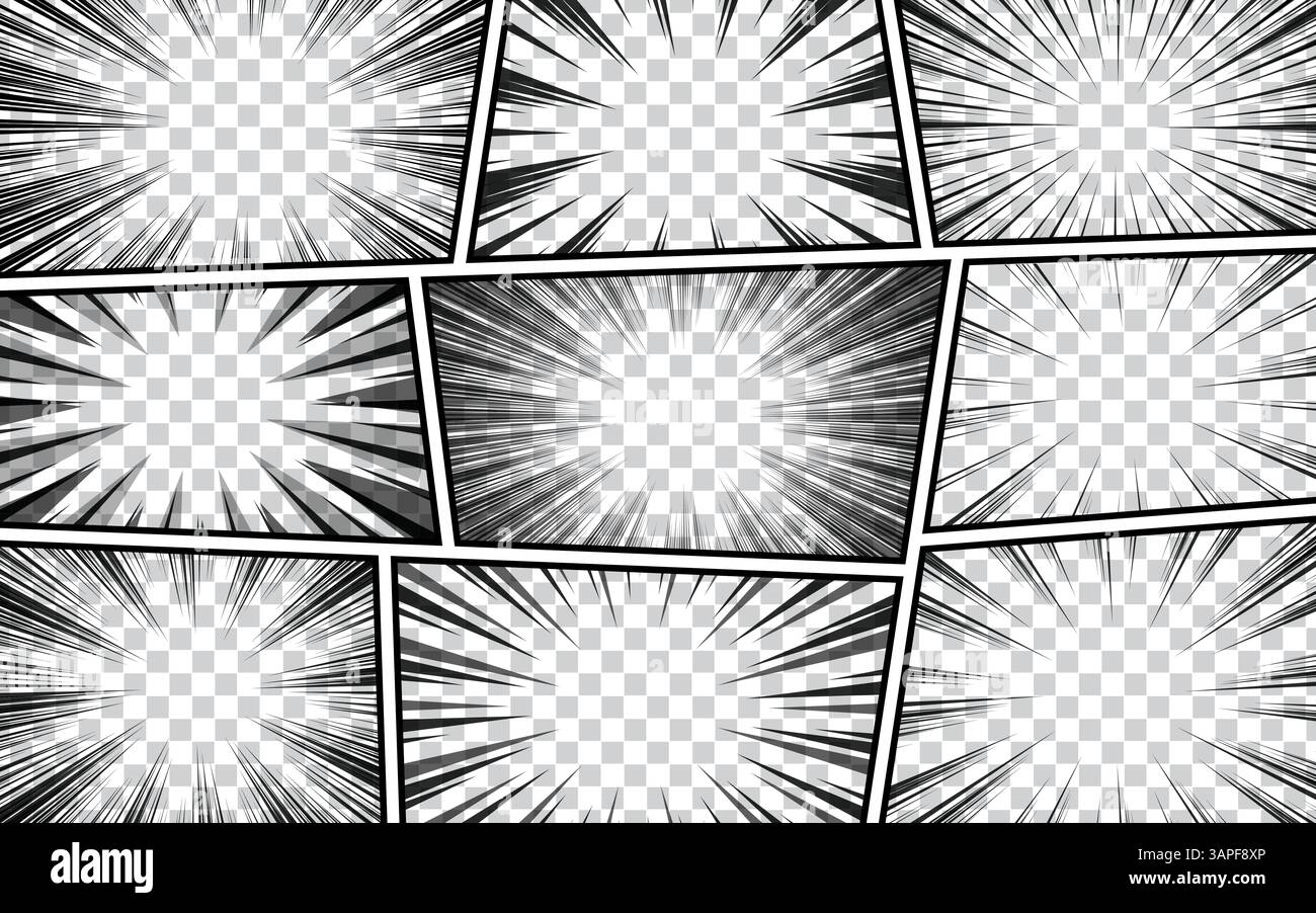 abstract comic scene page on transparent background. vector ...
