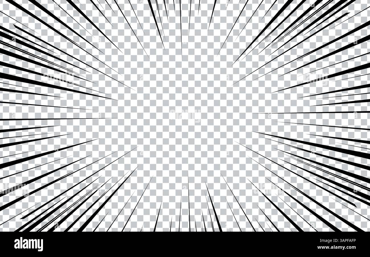 manga comic with Concentrated lines on transparent background Stock ...