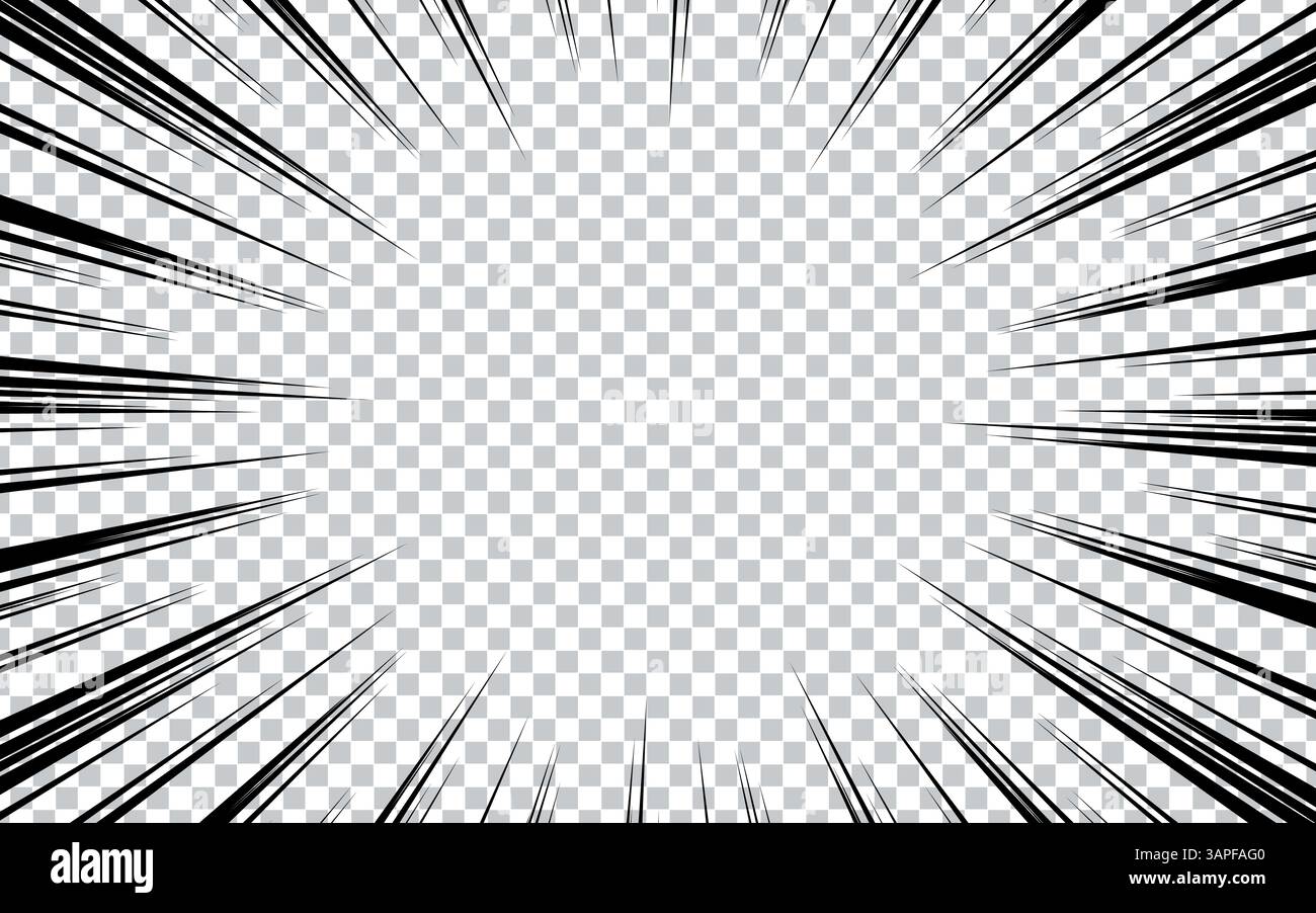 manga comic with Concentrated lines on transparent background Stock ...