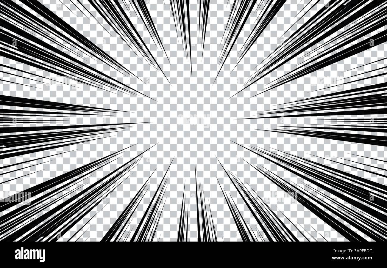 manga comic with Concentrated lines on transparent background Stock ...