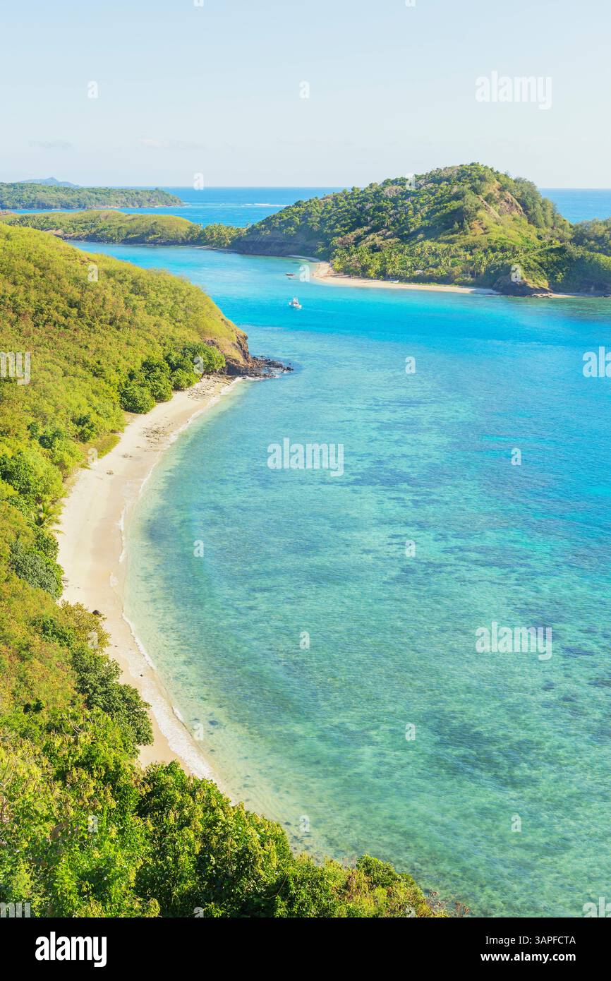 View of Drawaqa Island, Yasawa island group, Fiji, South Pacific ...