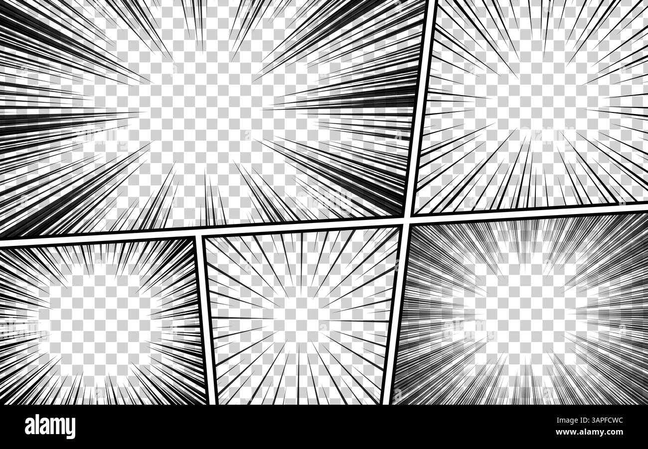 abstract comic scene page on transparent background. vector ...