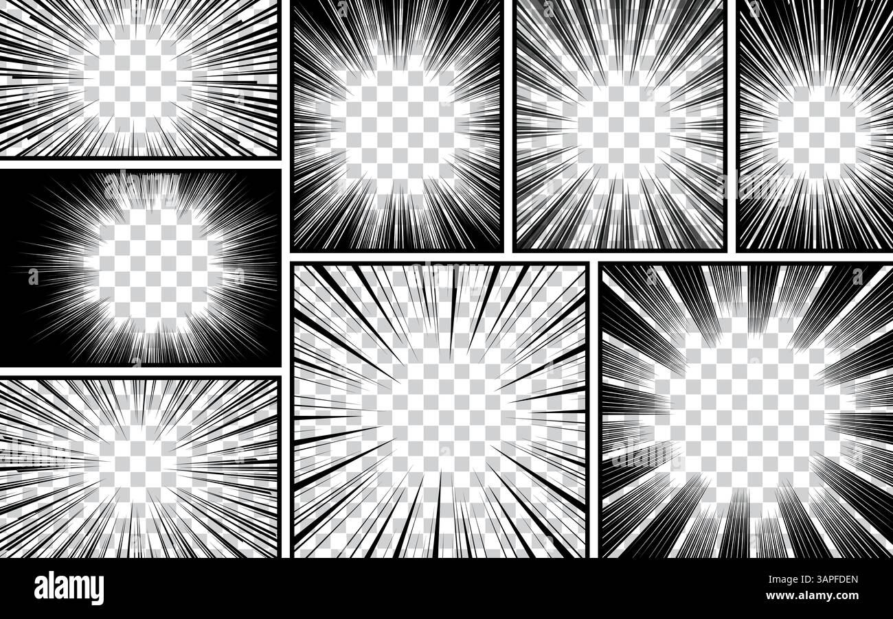 abstract comic scene page on transparent background. vector ...