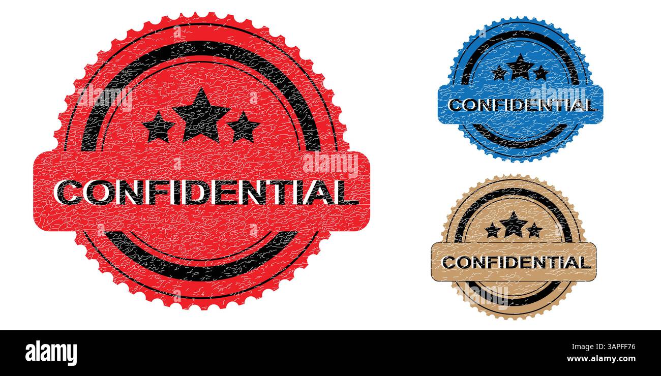 Colorful Circular Stamps – Confidential Seals with Star Motifs and ...