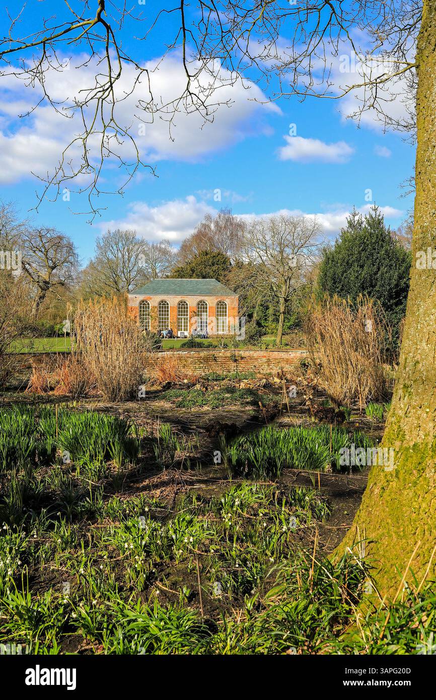 The Orangery building at Dunham Massey Hall, Altrincham, Greater ...