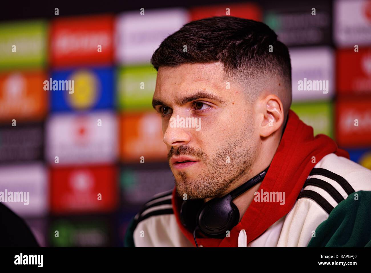 London, UK. 16th Apr, 2025. Ruben Vinagre seen during Official Press ...