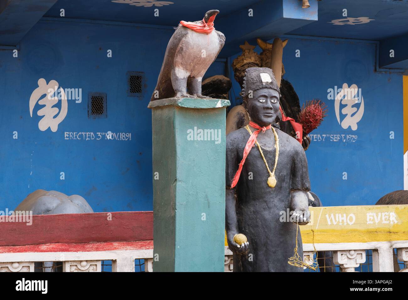 Mankessin, Ghana. Figures of a Posuban, a Traditional Shrine of the ...