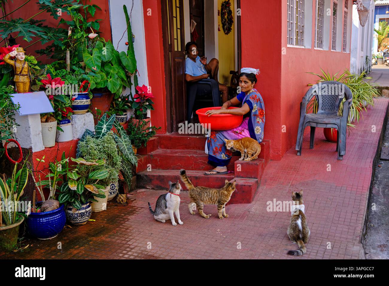 India, Goa state, Panaji (or Panjim), the state capital, Fontainhas ...