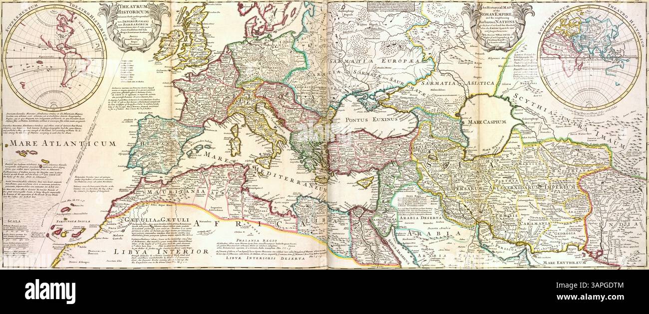 Roman Empire. An 18th century map of the Roman Empire in the c. 400 AD ...