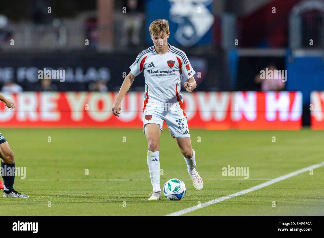 FRISCO, TX - APRIL 12: FC Dallas defender Nolan Norris (#32) dribbles ...