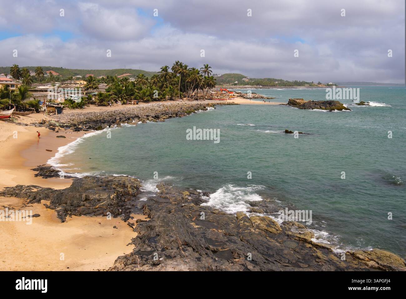 Anomabu, Ghana. Fort William, built 1753 by the British. Coastal Vierw ...