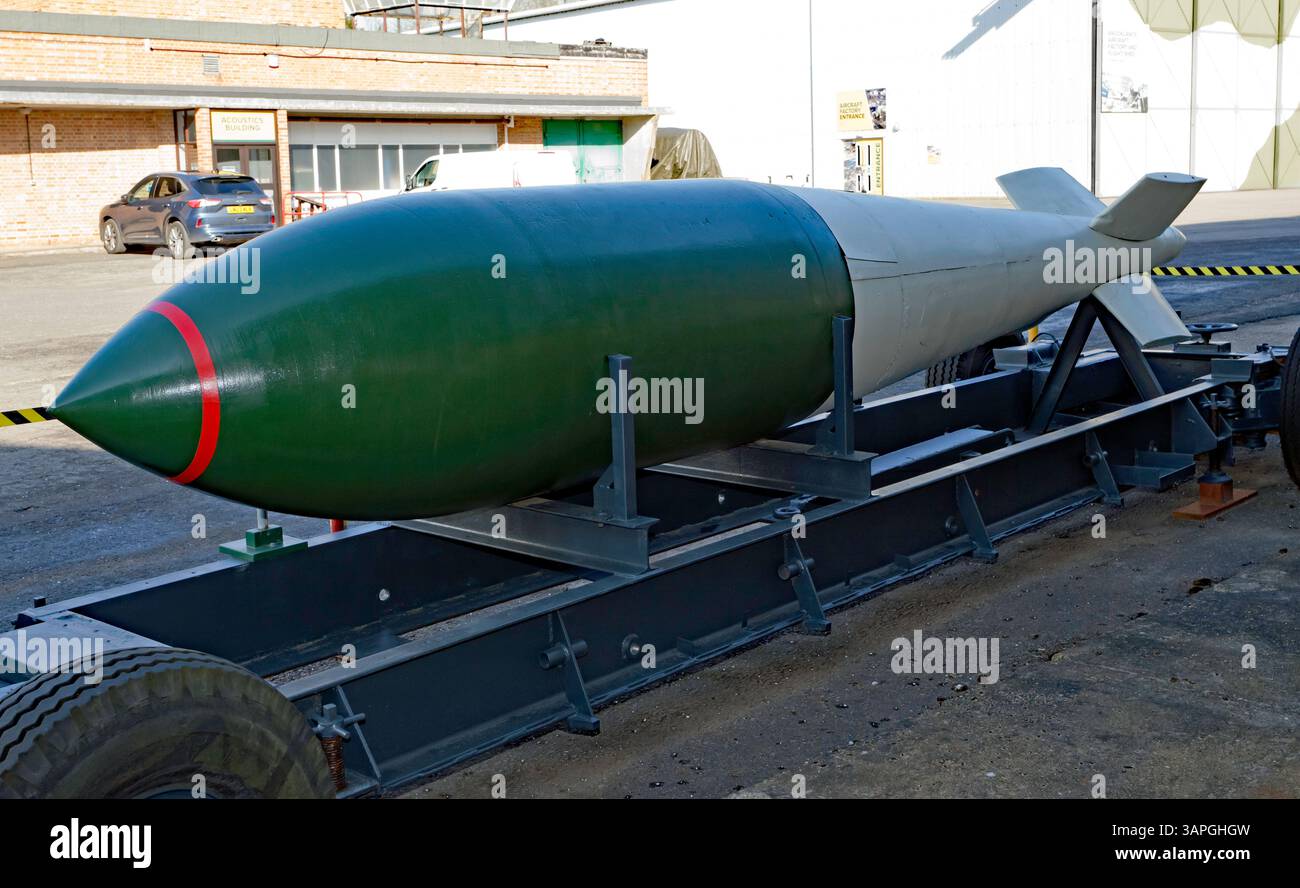 View of a Tallboy, Earthquake Bomb, designed by Barns Wallis, at ...