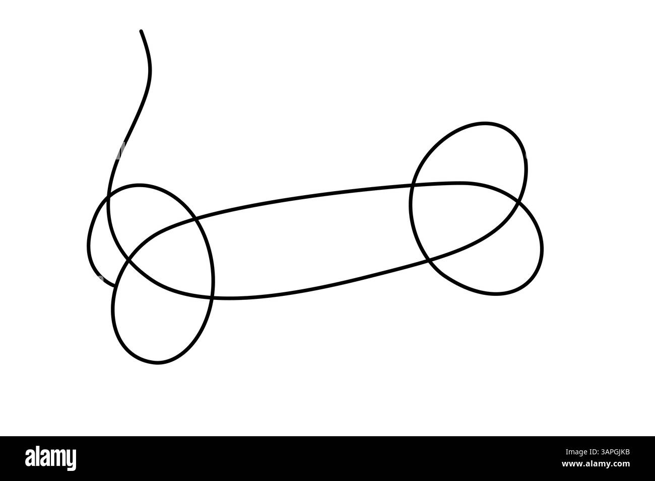 Continuous one-line drawing of a dog bone background vector ...