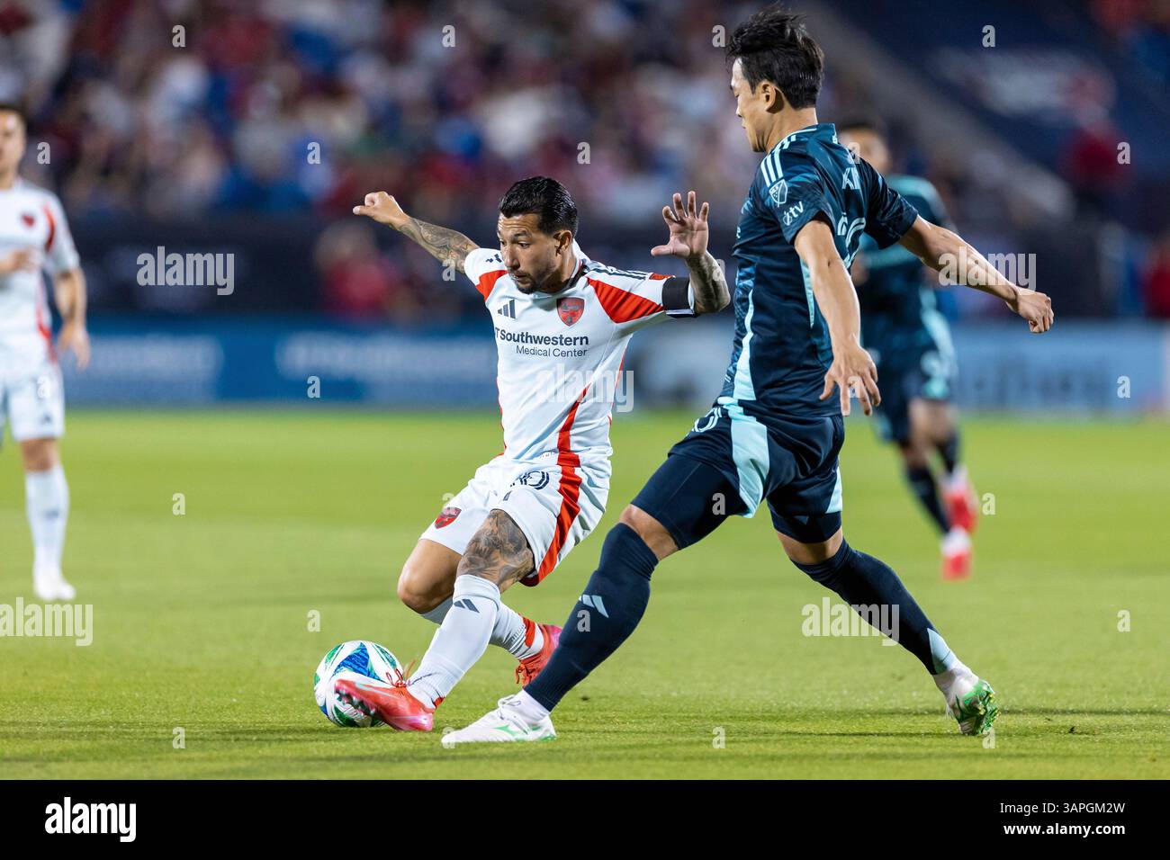 FRISCO, TX - APRIL 12: FC Dallas forward Luciano Acosta (#10) lunges ...