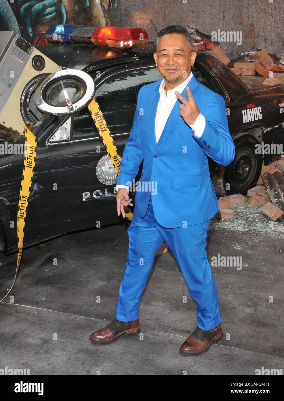 London, UK. 15th Apr, 2025. Sunny Pang at the "Havoc" film premiere ...