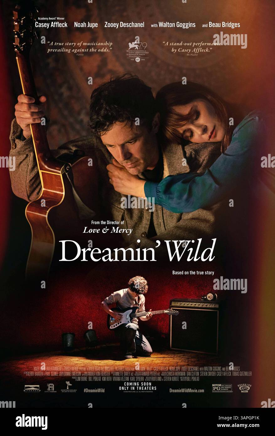 Dreamin' Wild poster Casey Affleck & Zooey Deschanel Stock Photo - Alamy