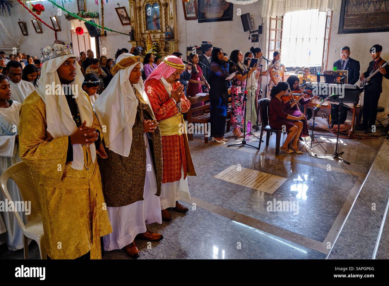India, Goa state, Nerul, Reis Magos church, Epiphany celebration, the ...