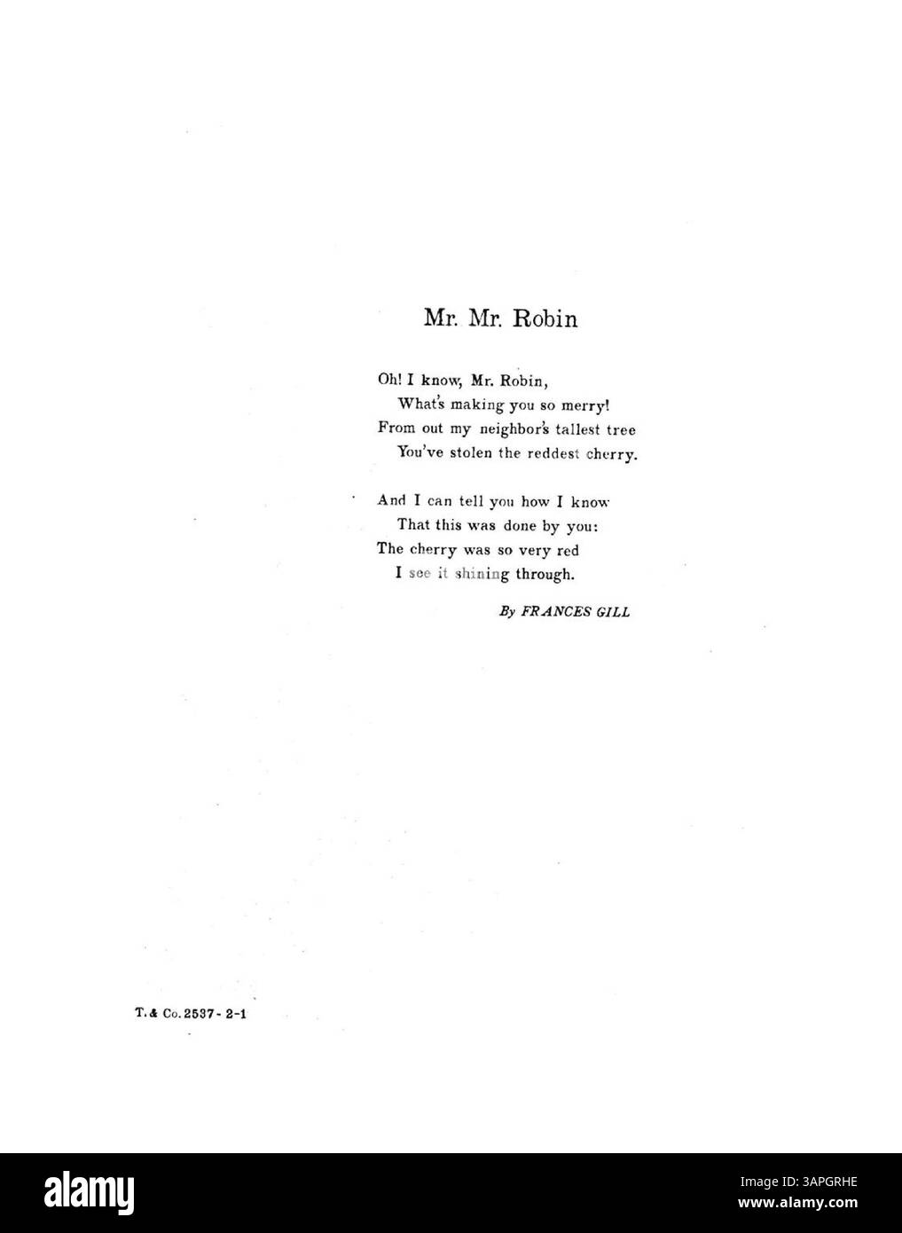 'Mr. Mr. Robin,' listed under 'Songs with Pianoforte accompaniment by ...