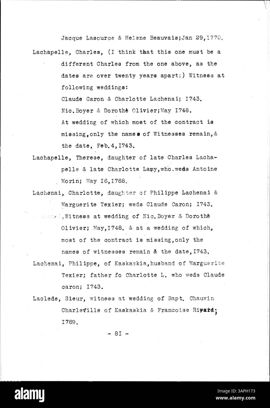 Kaskaskia marriage contracts hi-res stock photography and images - Alamy