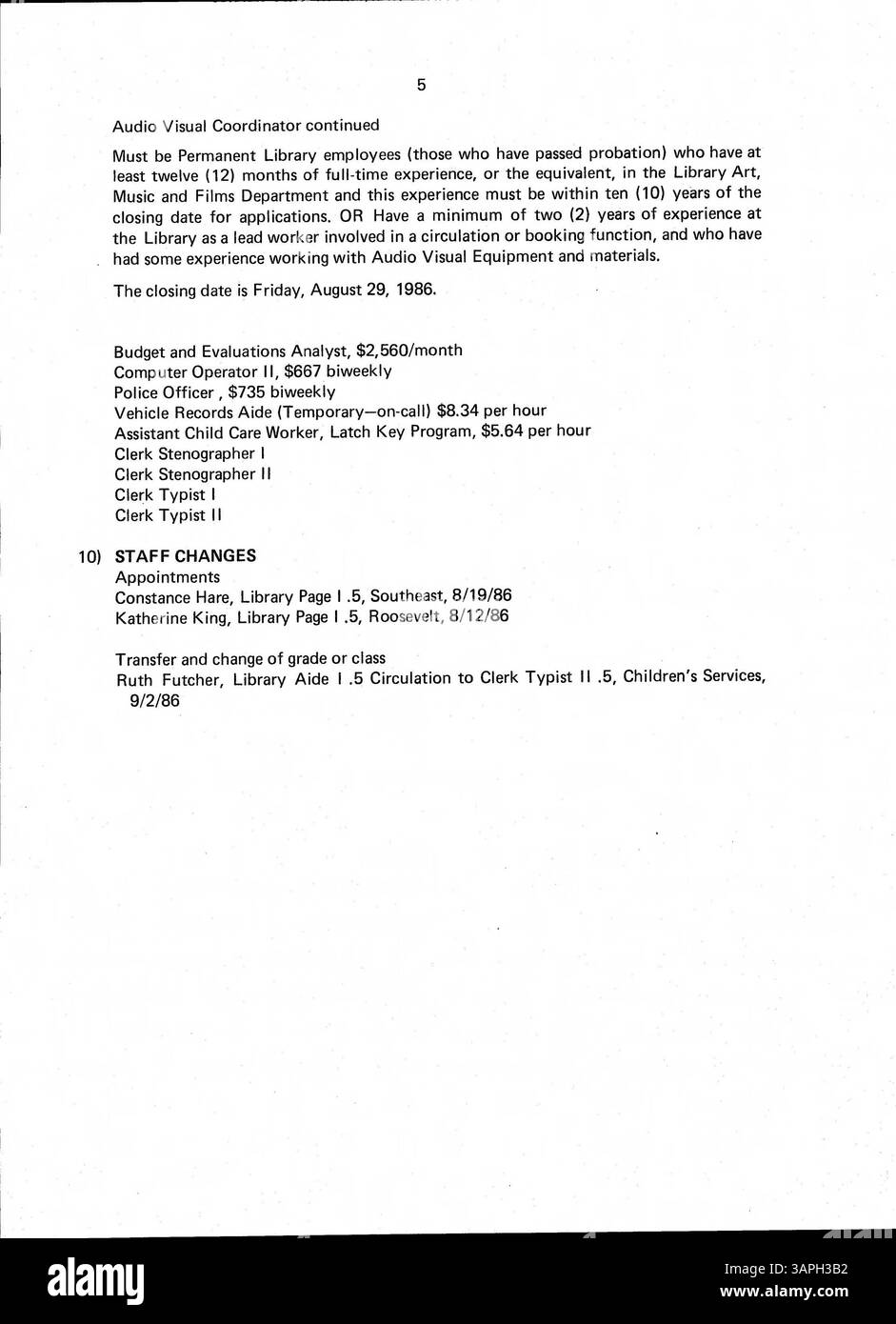 This official weekly bulletin from 1986 for the employees of the ...