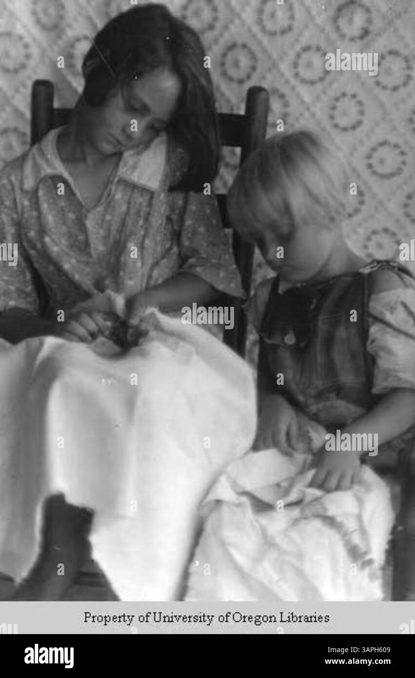 This photograph shows Frances Stiles (left) and Wilma Stiles (right ...
