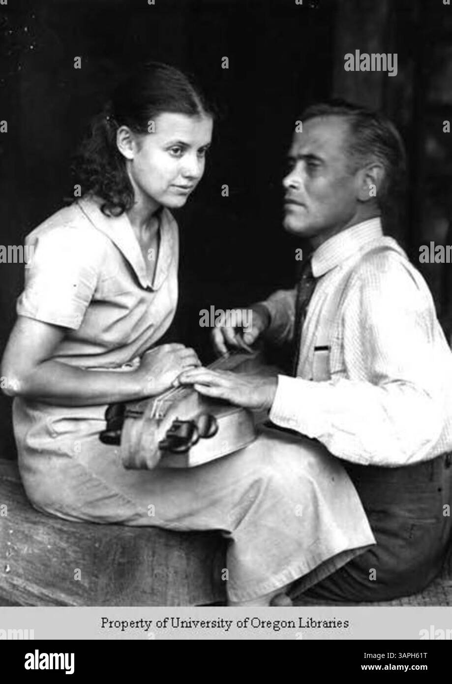 Photograph of John Jacob Niles and Virginia Howard, musicians with an ...